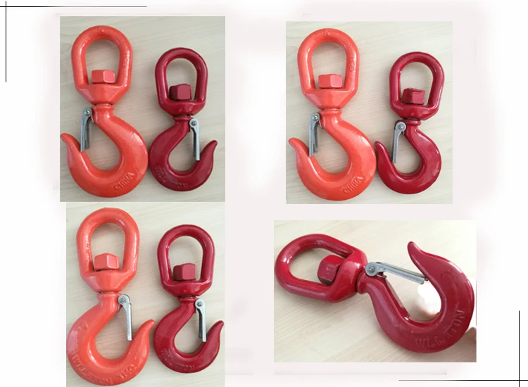 U.s. Type Heavy Duty Swivel Safety Chain Hook With Latch For Lifting 5 ...