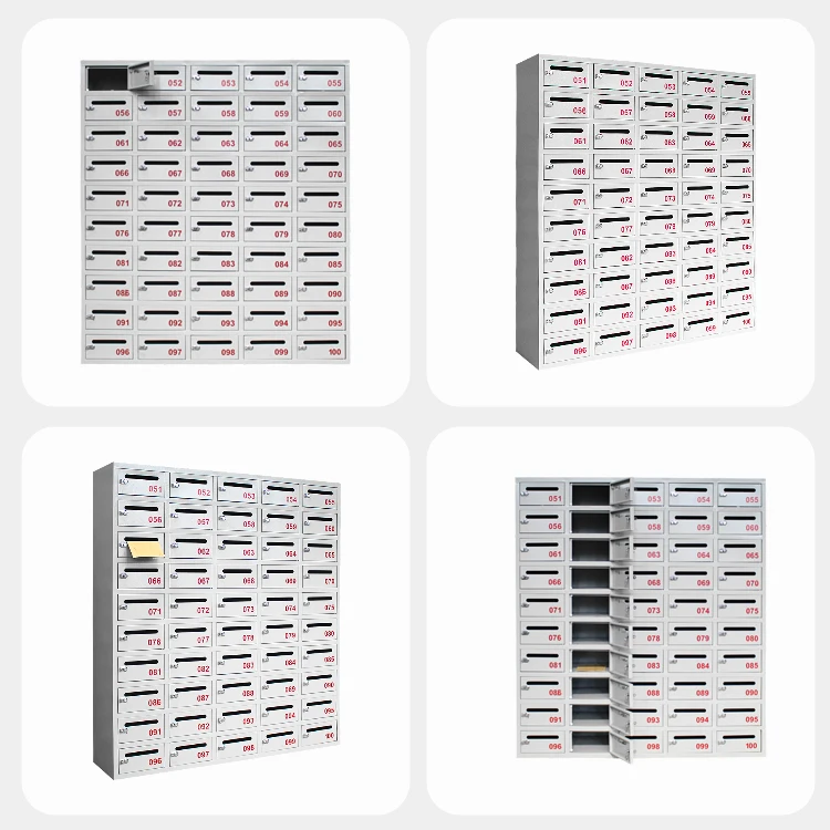 50 Door Multiple Post Boxes - Stainless Steel Letter Boxes