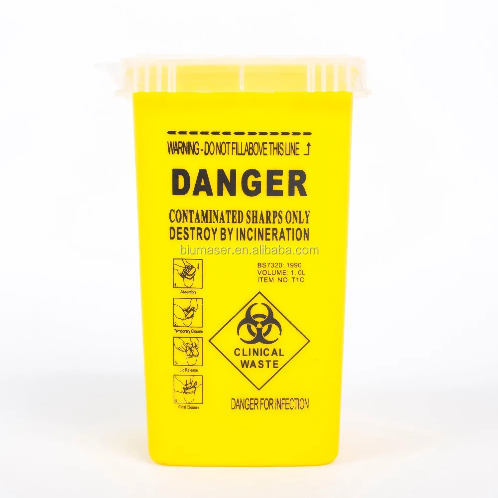 Sharp Box For Contaminated Sharps Only Permanent Makeup Needles Collect ...