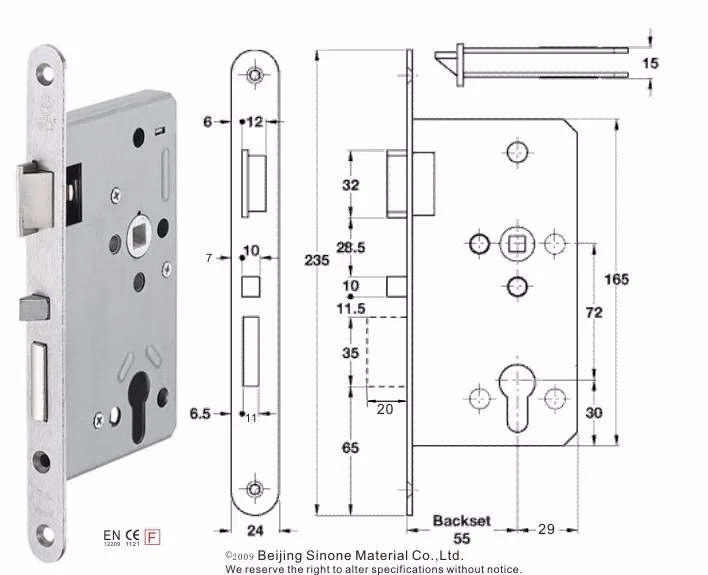 European Mortise Panic Lock Escape Function Lock BS EN179 /German ...