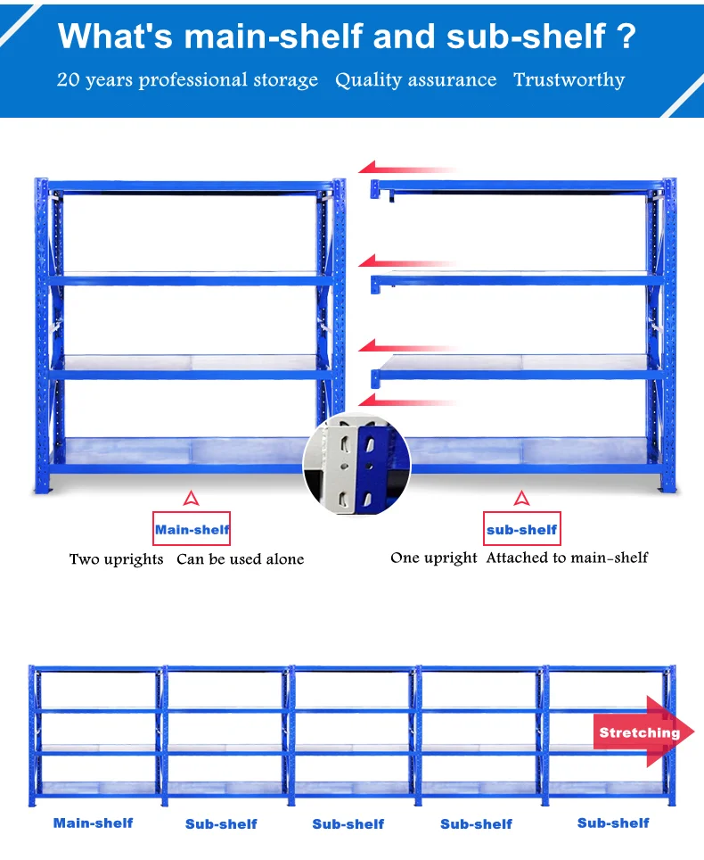 Adjustable Light Duty Steel Warehouse Racking with Corrosion Protection ...