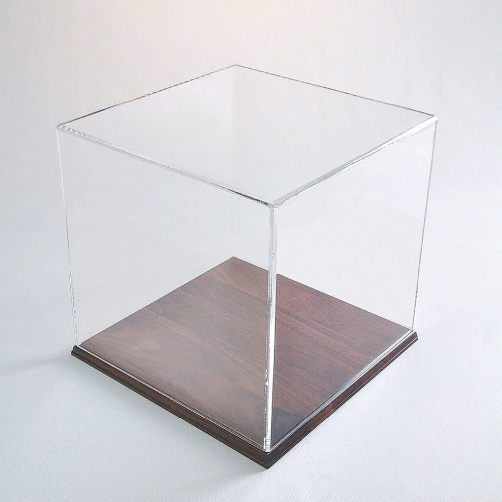 Custom Countertop Wooden Base Shoe Display Box - Acrylic Light