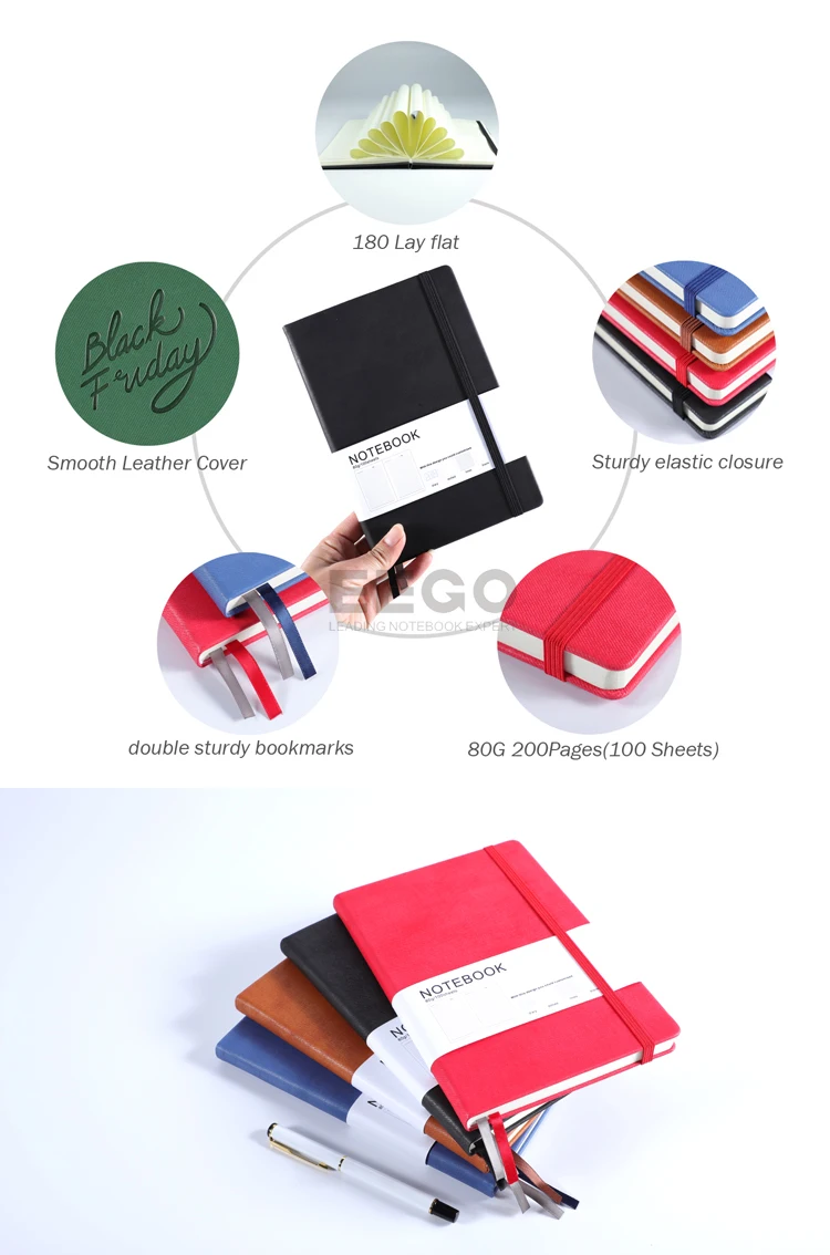 High Quality Business Office Lined Personalized Printed Note Book Pu ...