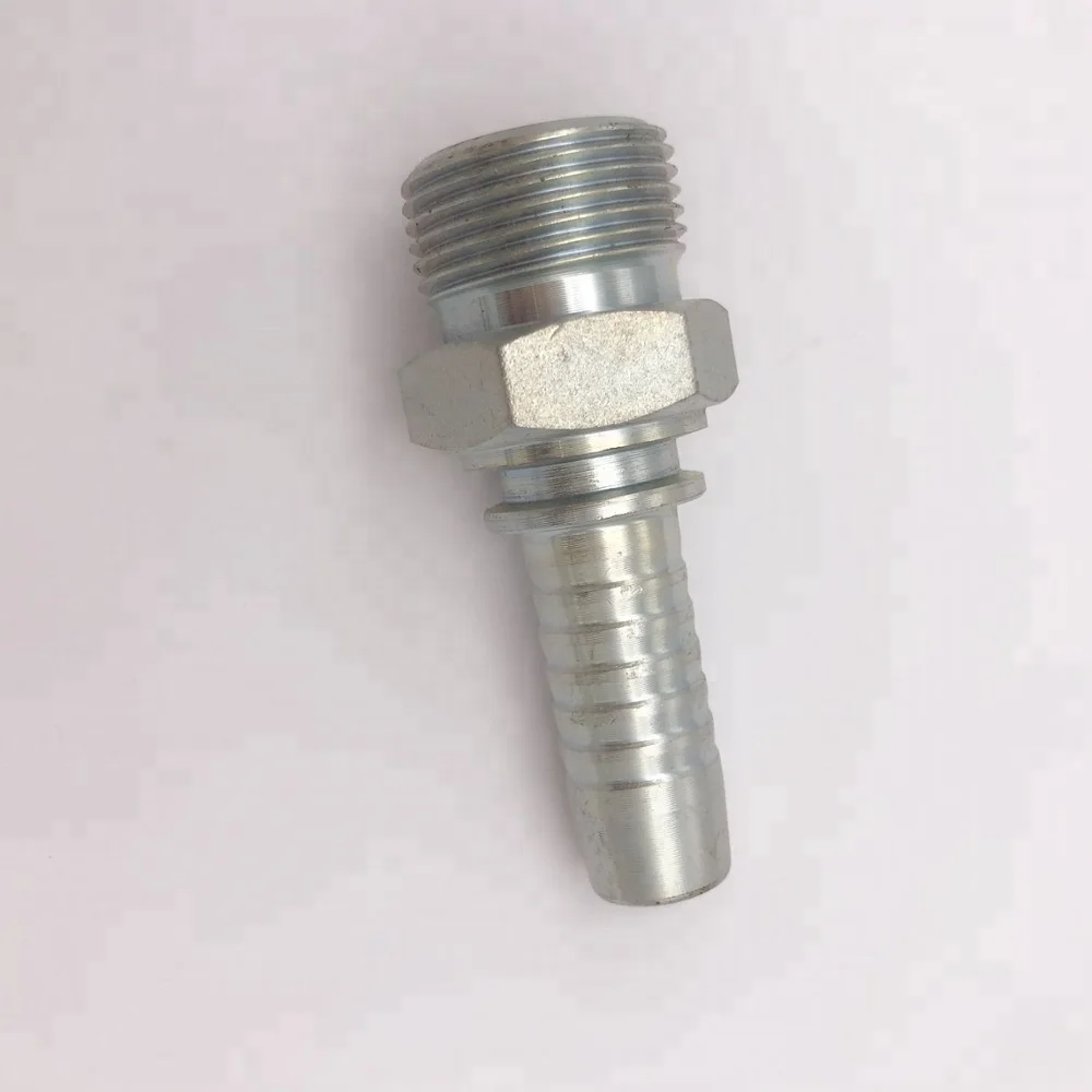 10411 Straight Rubber Hose Fitting Metric Male Carbon Steel Reusable Hydraulic Hose Fittings ...