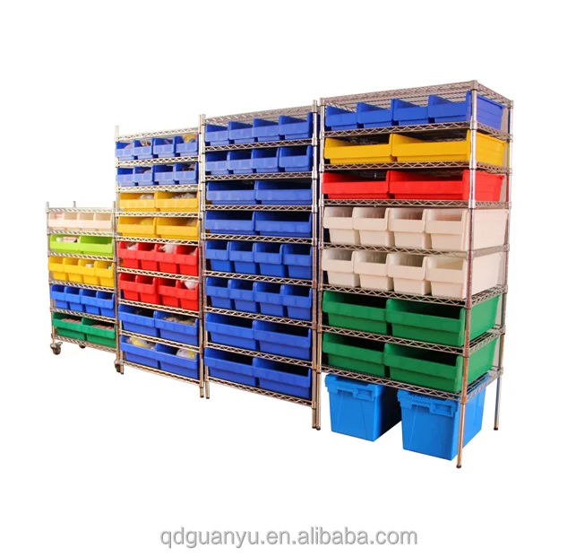 High Quality Industrial plastic storage shelf boxes & bins for rack ...