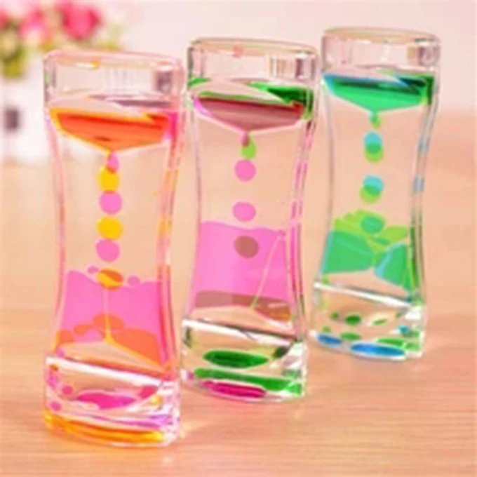 Three Color Decorative Liquid Timer Hourglass Toy Oil Drop Wholesale Gifts
