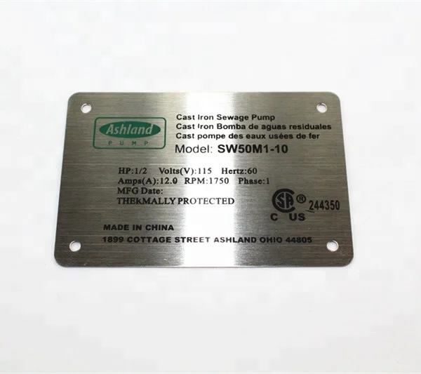Custom Stainless Steel Nameplates Etched And Filled Paint Colors - Buy ...