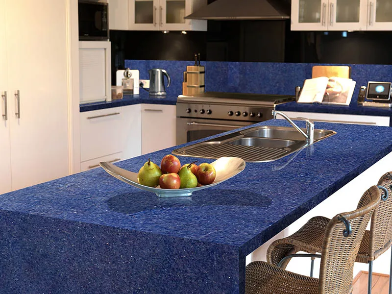 Sparkling Blue Quartz Stone Table Top - Kitchen Countertops
