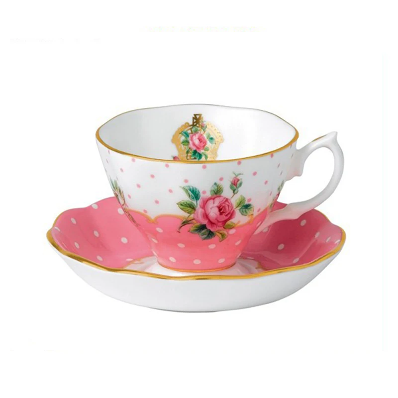 European Stylish Vintage Rose Design Porcelain Cup Set for Coffee and ...