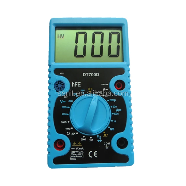 Dt700d Lcd Digital Multimeter Buzzer Capacitance Volt Ohm Tester Amp Ac ...