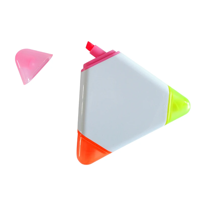 Triangle Shape 3 in 1 Colors Highlighter Pen with Custom Logo, Felt ...