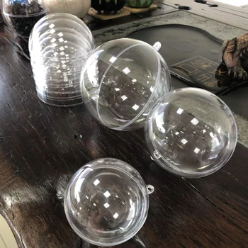Christmas Ornaments Transparent Plastic Clear Balls Openable Hollow ...