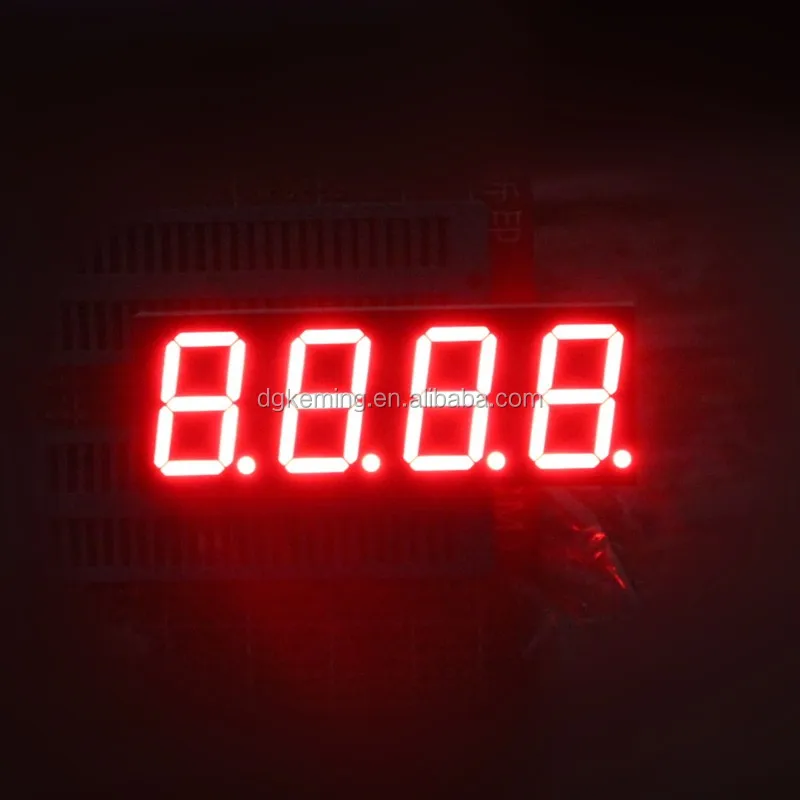 Super Red 7 Segment 4 Digits Digital Led Wall Clock Display 0.8 ...
