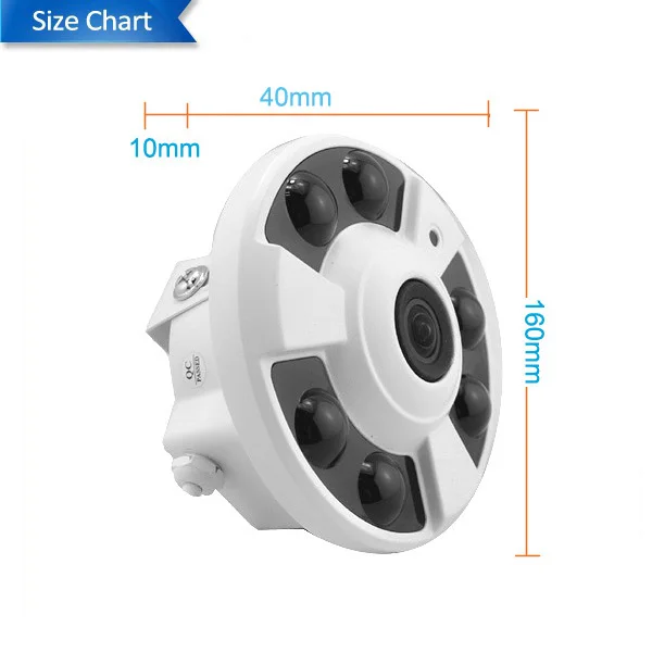 8.0 Megapixel IR HD 1.56 Len Panoramic Fisheye Len IP CCTV System ...