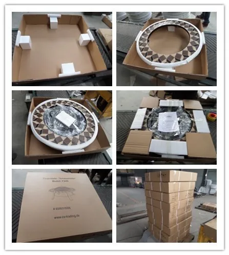 Garden Backyard Octagon Grilling Table 8 Seat Table Fire Pit With Bbq ...