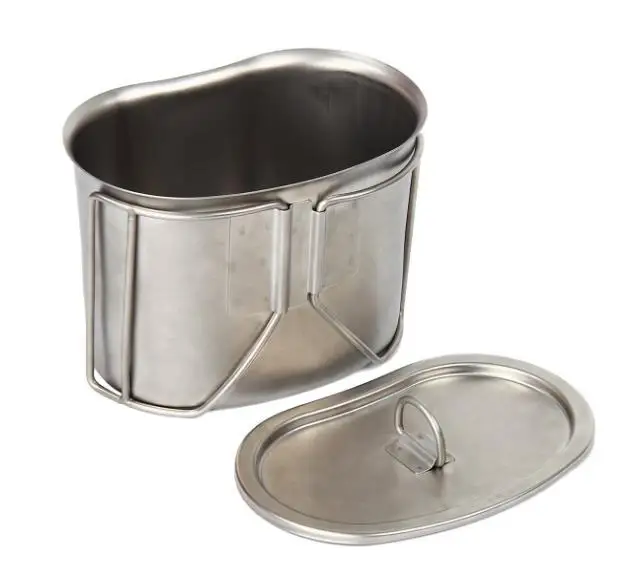 Stainless Steel Mess Tin Canteen With Lid With Butterfly Handle 1 Quart ...