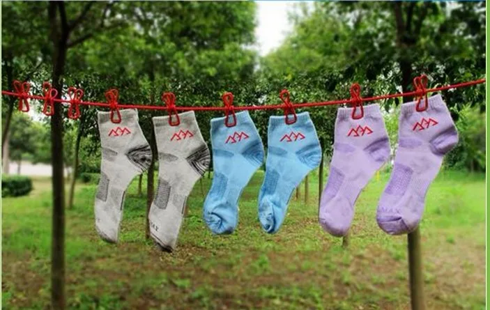 Durable Flexible Elastic Retractable Clothesline with Clips