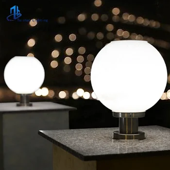 350mm Round Plastic Solar Fence Post Lights Main Gate Pillar Light ...