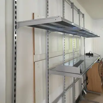 Wall Mounted Display Clothes Shelving In Supermarket Wall System To ...