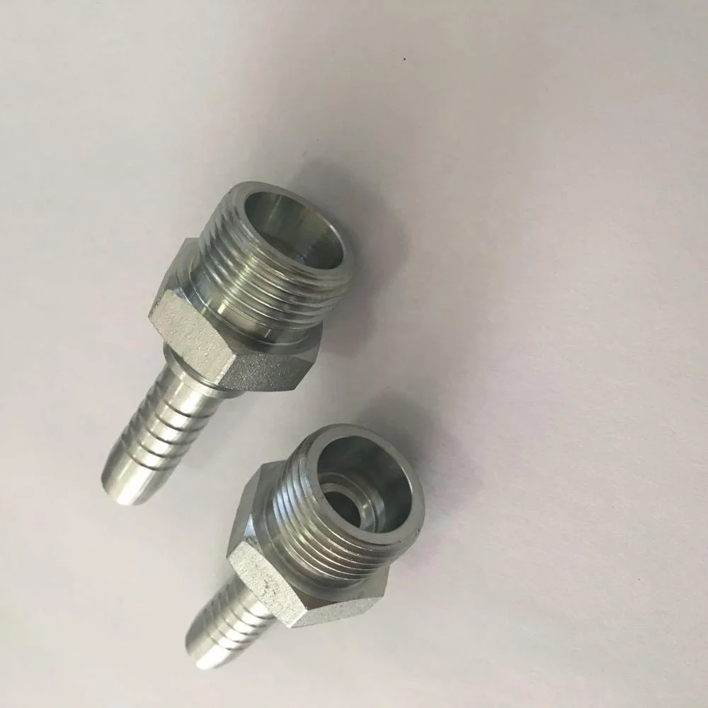 10411 Straight Rubber Hose Fitting Metric Male Carbon Steel Reusable Hydraulic Hose Fittings ...
