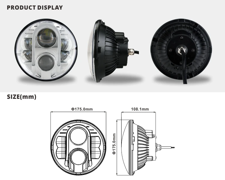 7 Inch Led Headlight Motor Headlights G Class 80w High Power 36w 30w ...