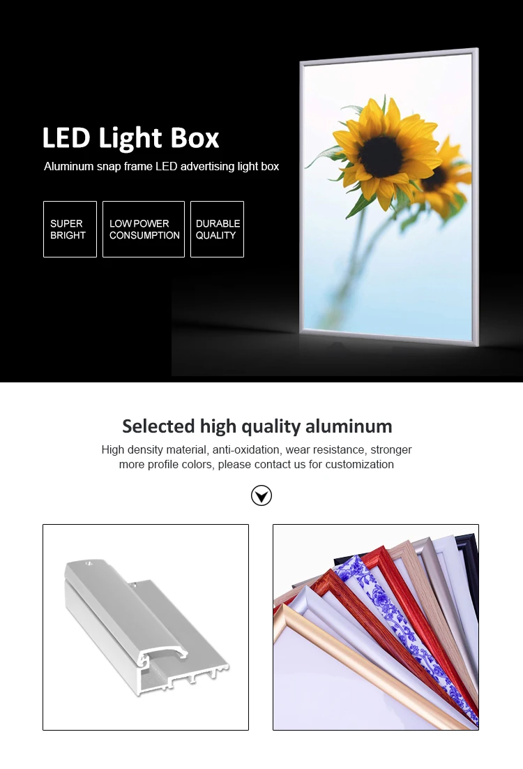 Led Lighted Box Frameless Profile Display For Advertising Exhibition ...