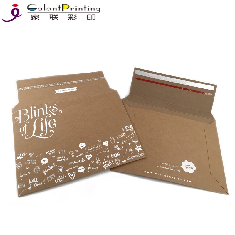 Eco Custom Clothing Packaging - Large Paper Rigid Envelopes