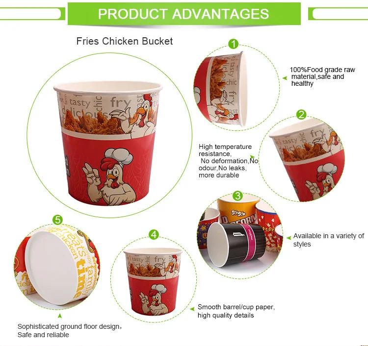 White Cardboard Paper Packaging Buckets - Disposable & Customizable