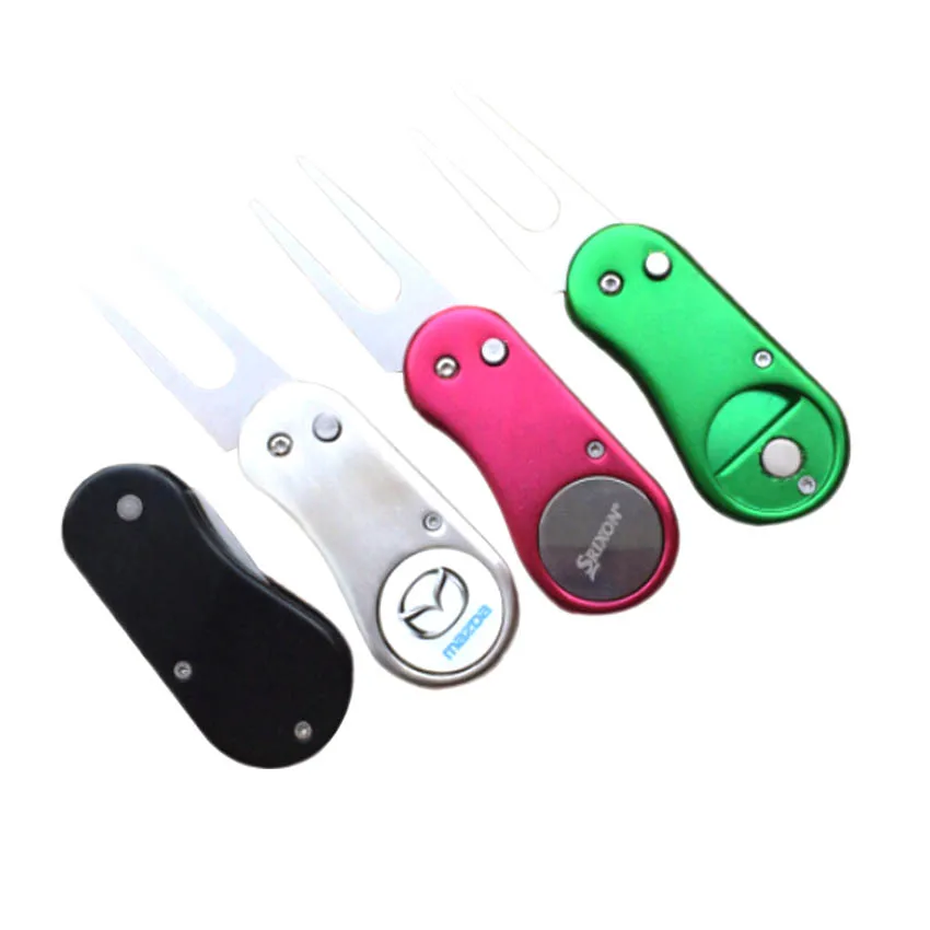 Assorted Colors Switchblade Divot Repair Tool with Customized Golf Ball ...