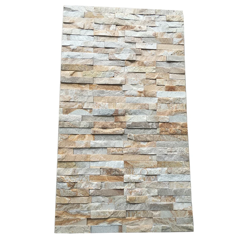Starry Yellow Thin Outdoor Slate Culture Stone Cladding Exterior Wall ...
