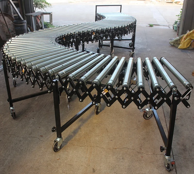 Hongsheng Powered Accordion Flexible Conveyor Roller System for Truck ...