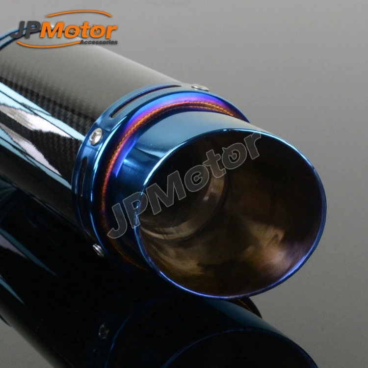 Jpmotor -51mm Titanium Blue Carbon Fiber Motorcycle Exhaust Muffler With Db Killer - Buy Carbon ...
