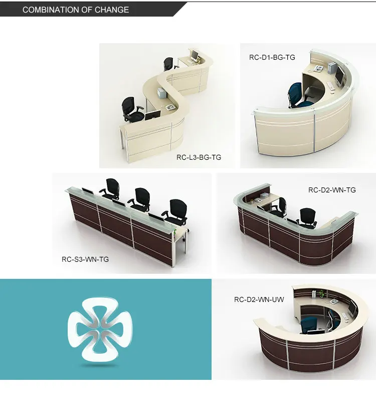 Xinda Modern Oval Salon Reception Counter Design Small Reception Table