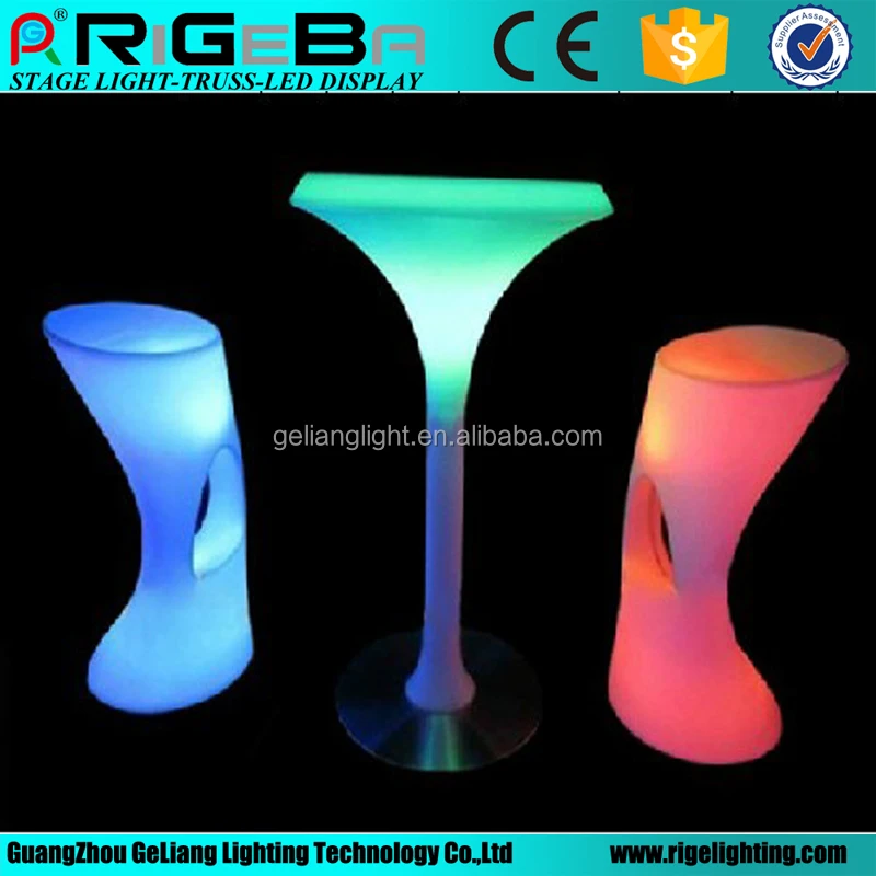 Cheap bar Table and Chair Sets /LED Light up bar Tables Luminous ...