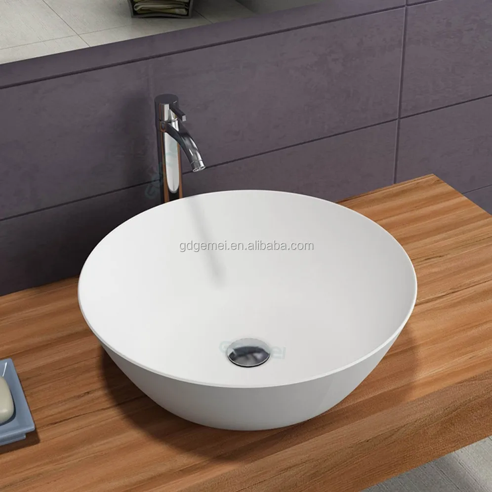 Gm Solid Surface Easy Clean Artificial Stone Countertop Wash Basin ...
