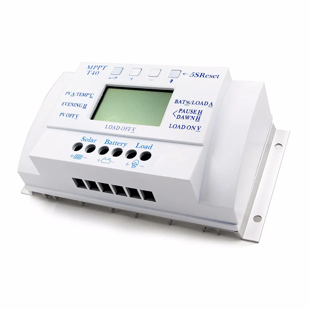 T40 40A LCD USB 5V Solar Charge Controller - Dual Timer Control