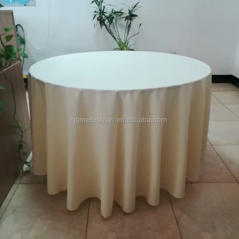 100%mjs Spun Polyester White,Ivory 132 Inch Round Table Cloth - Buy ...