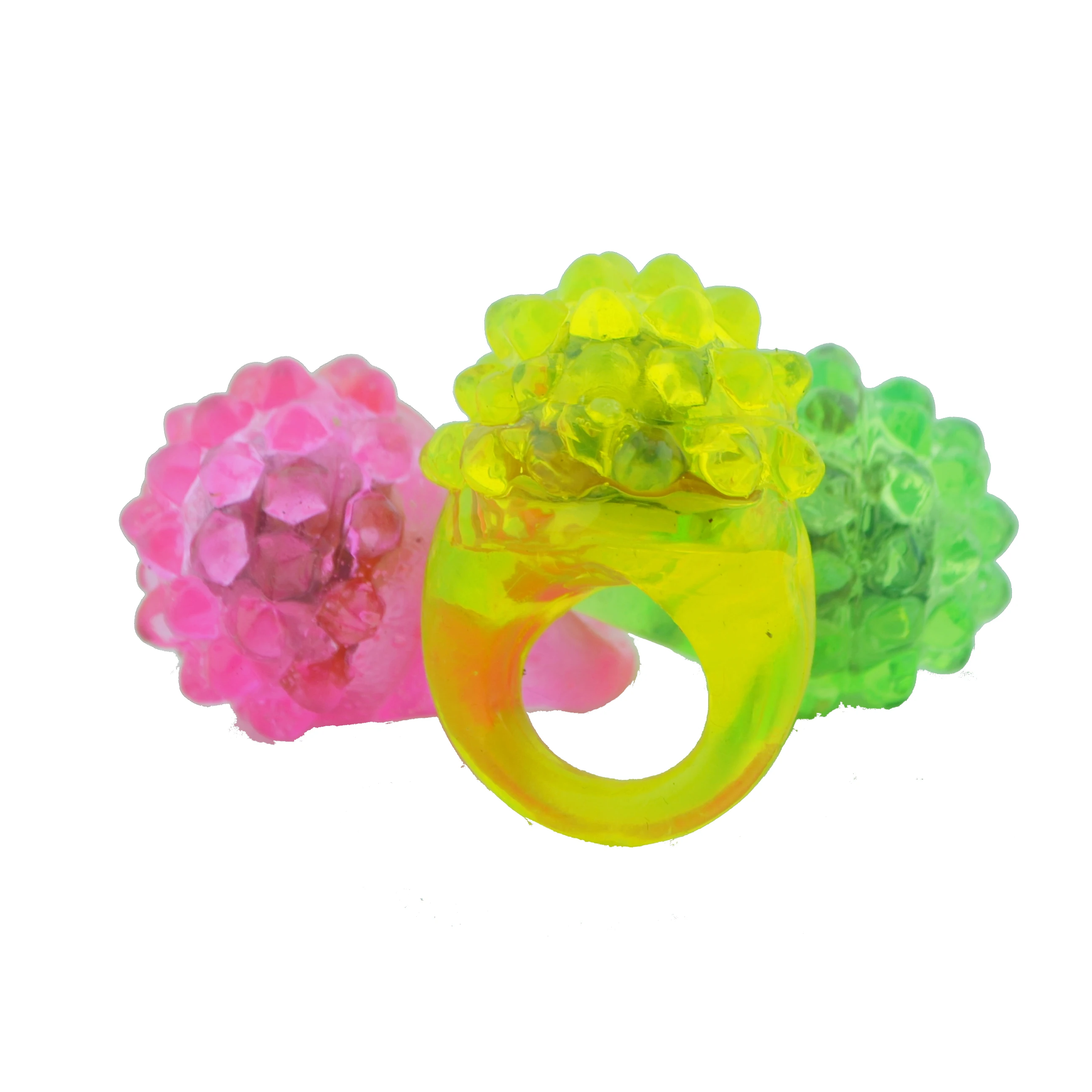 Bumpy Party Blinking Finger LED Ring - RGB Jelly Light