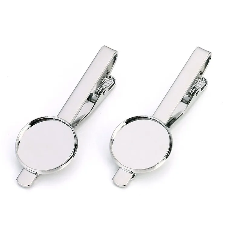 Copper Silver Color Tie Clip Pin With 16 18 20mm Round Blank Tie Clips ...