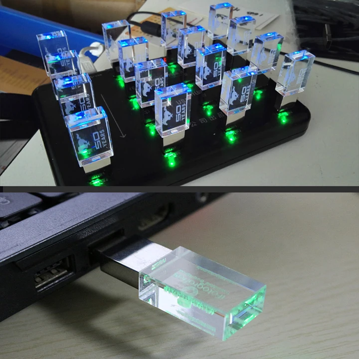CASUN Custom Engraving Logo Crystal USB Flash Drives