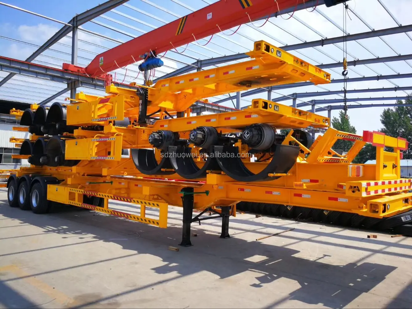 Zw Group 20ft 40ft Container Shipping Chassis Skeleton Semi Trailer For ...
