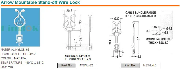 Nylon Wire Lock - Secure with Adjustable Cable Clamps