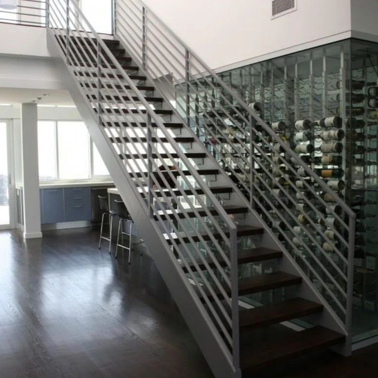 Outdoor Galvanized Double Stringer Steel Stair Steel Railing Building ...