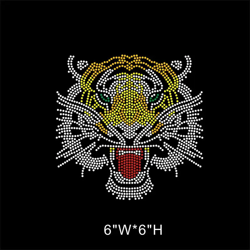 Craft Supplies & Tools iron on hot fix rhinestone tiger motif decal ...