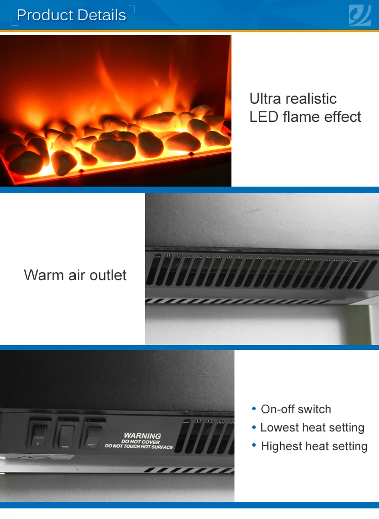 MDF Floating 220V Electric Fireplace Stoves - Estufa Flotante