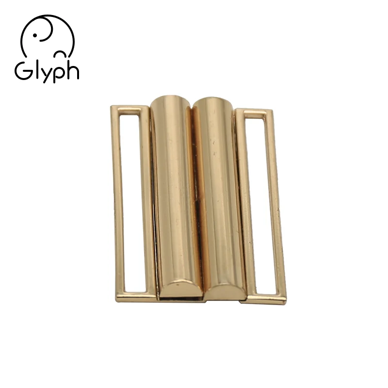 Custom Gunmetal 2'' Metal Interlock Buckle 50mm Gold Front Closure ...