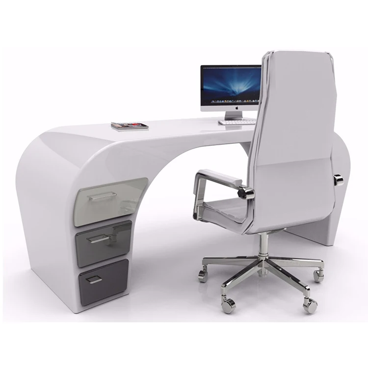 High Quality White Marble CEO Computer Office Desk Executive Boss ...