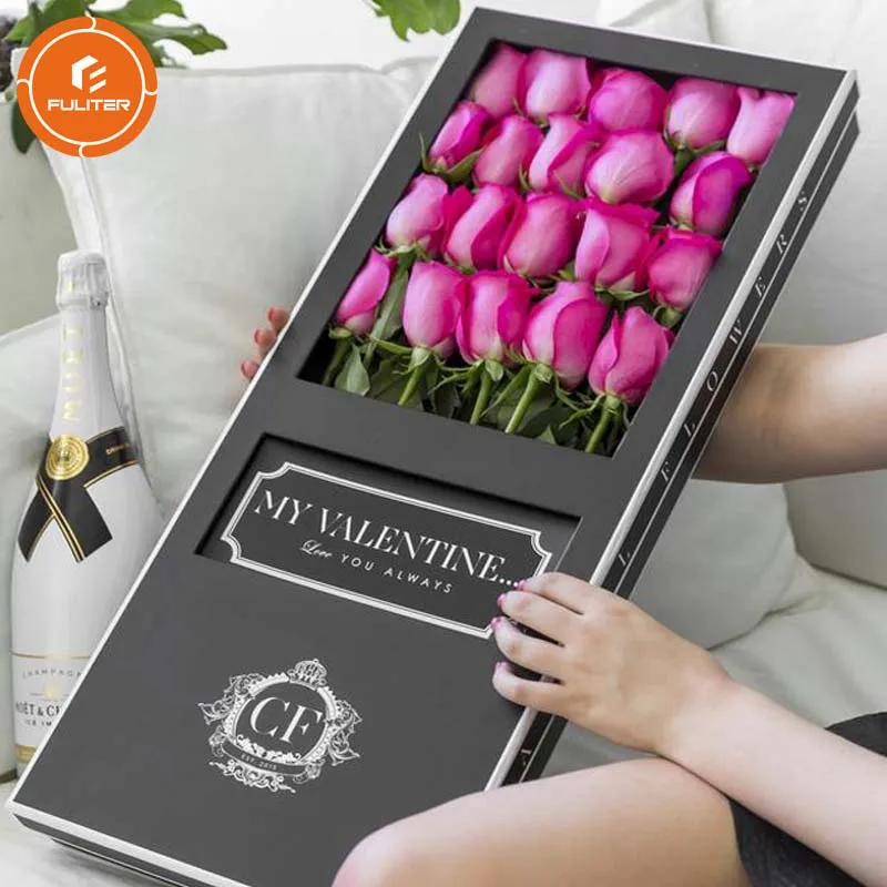 Customized Long Stem Preserved Roses Bouquet Flower Boxes Packaging ...