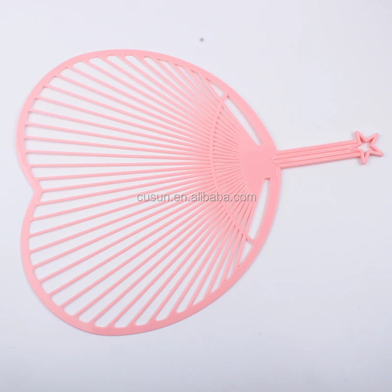 Hot Sales Colourful Plastic Handle Paper Fan with Nice Printing