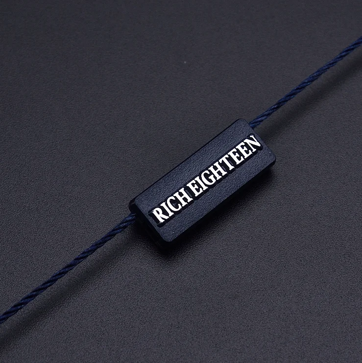 Customized Embossed Logo Plastic String Seal Tag for Garment